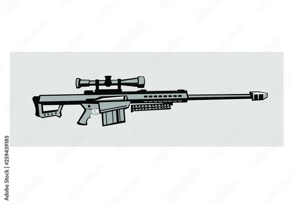 Barrett M82 antimaterial sniper rifle. vector image for illustration ...