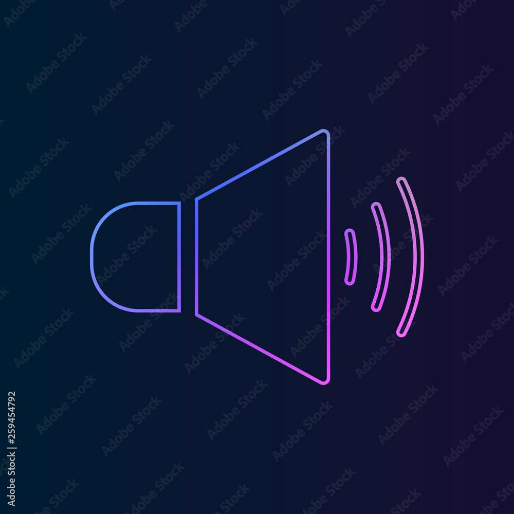 speaker with sound symbol sign nolan icon. Simple thin line, outline ...