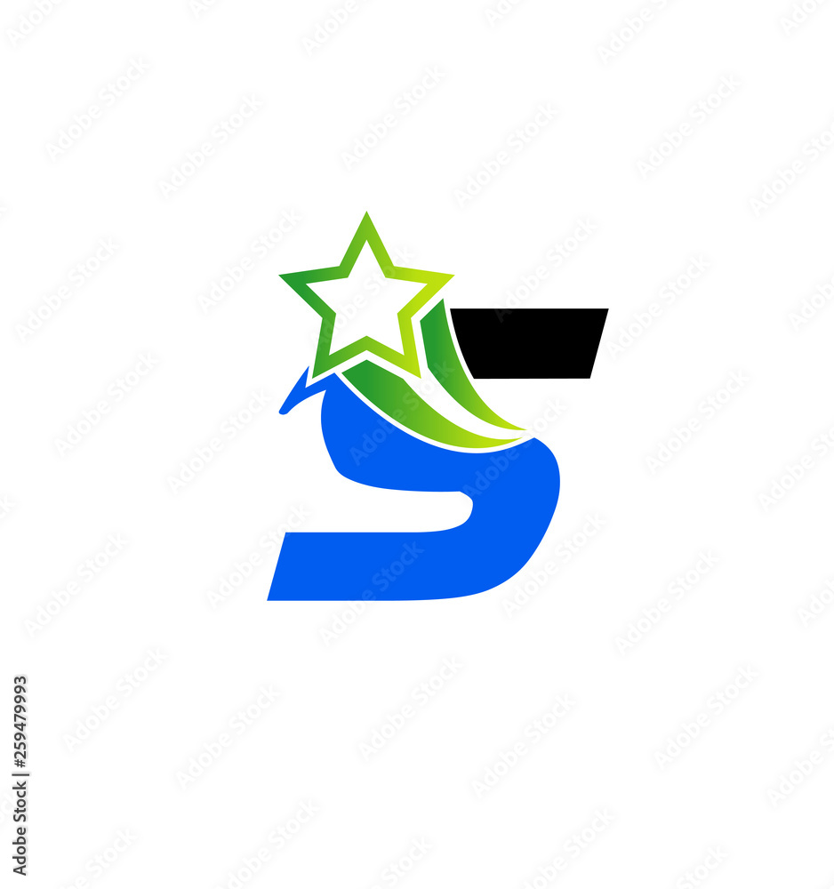 Letter S Star Logo Template Fast Star Motion Stock Vector | Adobe Stock