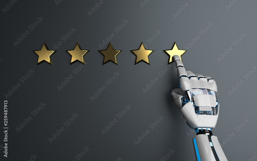 Humanoid Robot Hand 5 Stars Rating Stock Illustration | Adobe Stock
