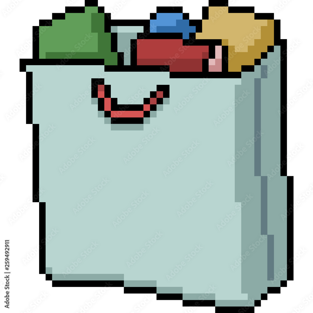 vector pixel art shopping Stock Vector | Adobe Stock