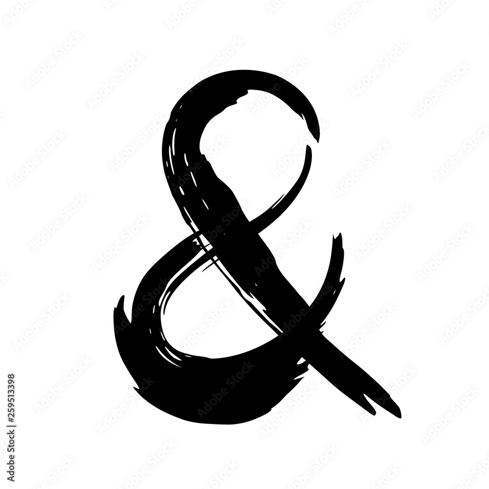 Hand painted ampersand symbol Stock Vector | Adobe Stock