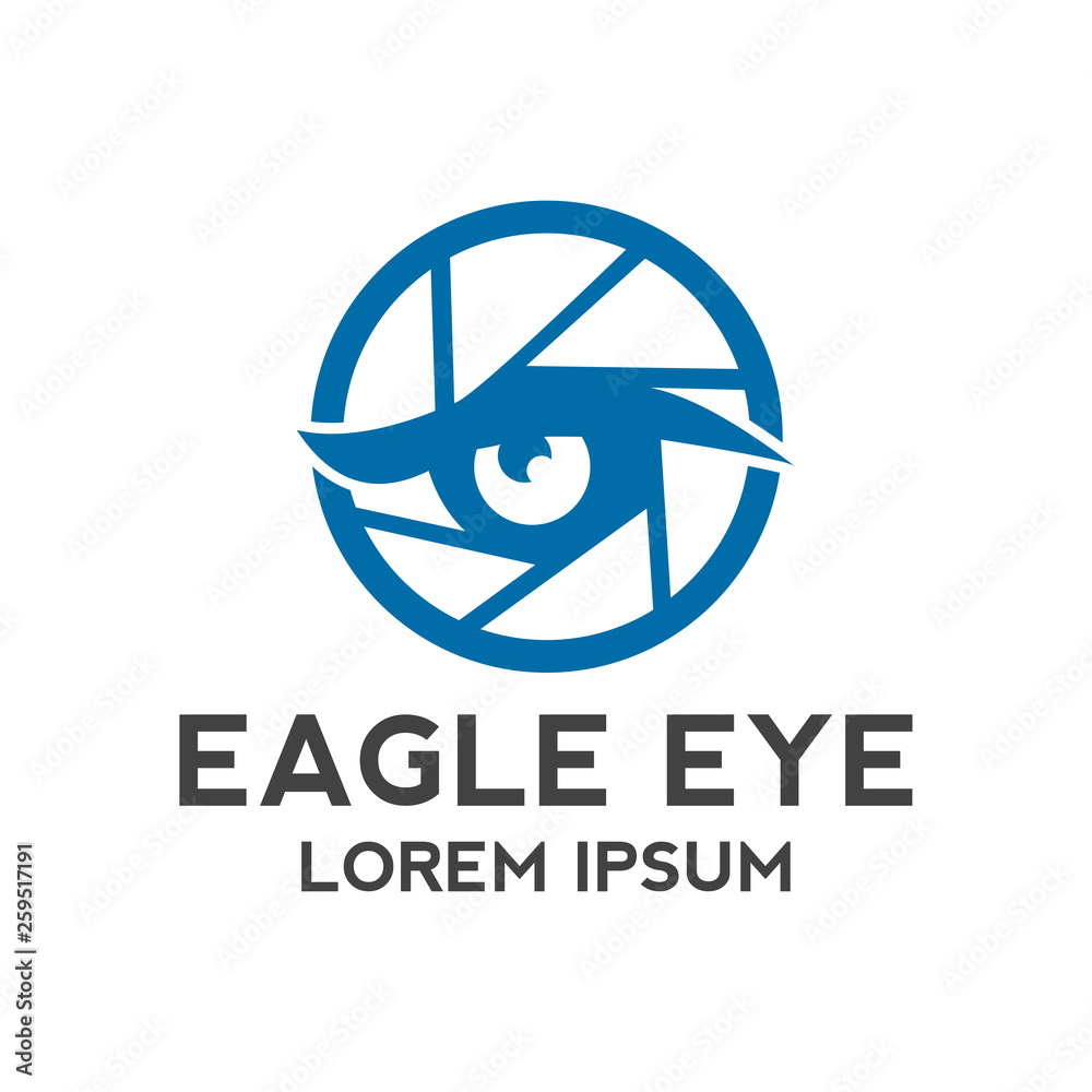 eagle eye logo with camera vector illustration Stock Vector | Adobe Stock