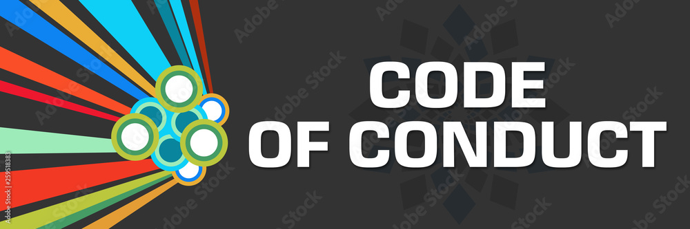 Code Of Conduct Dark Colorful Elements Horizontal Stock Illustration ...