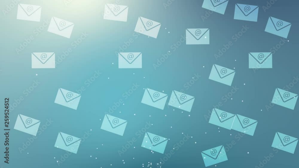 Vidéo Stock Sending Mails Background Loop Letters Flying Through Space Seamless Loop
