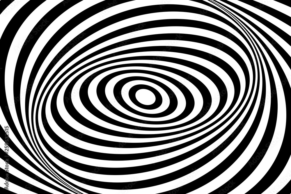 Op art design. Swirl movement illusion. Oval lines pattern and texture ...
