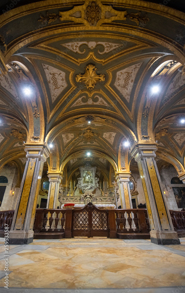 Bari, Puglia, Italy - Inside interior of the crypt at Cathedral of Bari ...