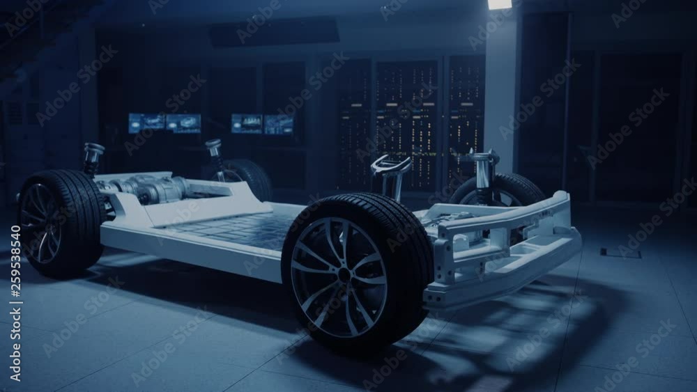 Concept of Authentic Electric Car Platform Chassis Prototype Standing ...