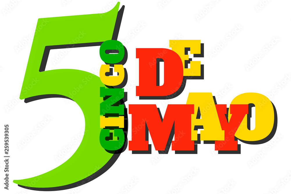 Bright Cinco de Mayo (5 May) carnival emblem design template with multi ...