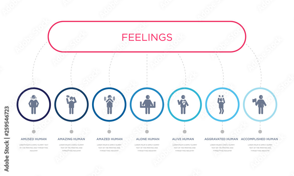 simple illustration set of 7 vector blue icons such as accomplished ...