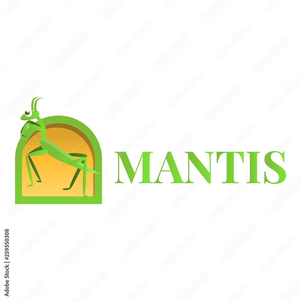 Mantis logo. Cartoon of mantis vector logo for web design isolated on ...