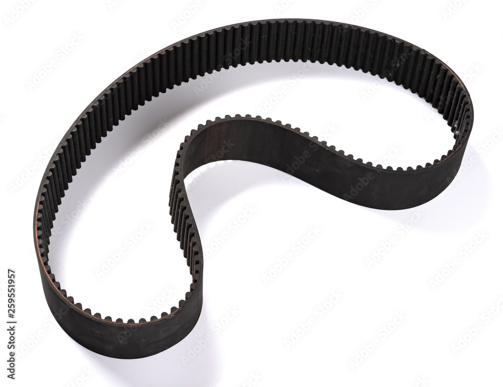 one piece rubber belt gears on a white background Stock Photo | Adobe Stock
