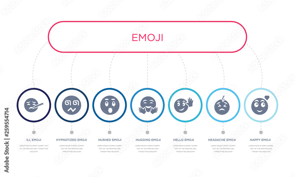 Vektorová grafika „simple illustration set of 7 vector blue icons such ... Vektorová grafika „simple illustration set of 7 vector blue icons such ...