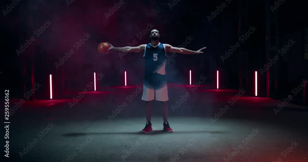 CINEMAGRAPH - SEAMLESS LOOP. African American professional basketball ...