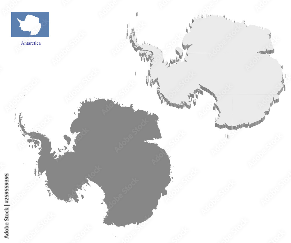 Antarctica map with vector flag Stock Vector | Adobe Stock