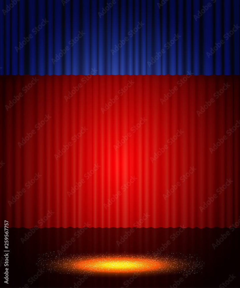 Empty theatre stage with curtain. Background for show, presentation ...