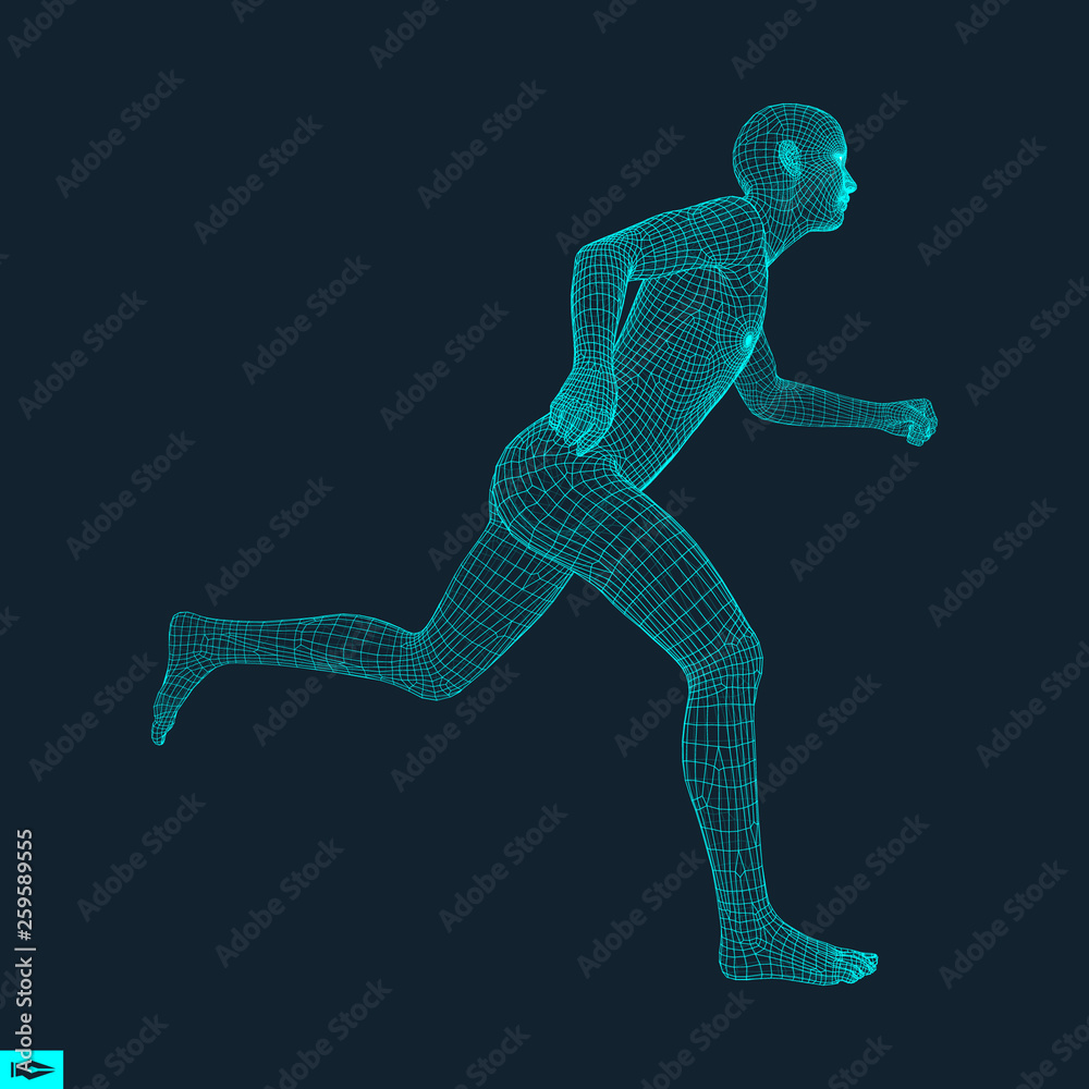3d Running Man. Design for Sport, Business, Science and Technology ...