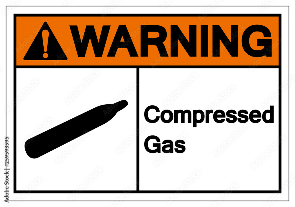 Warning Compressed Gas Symbol Sign, Vector Illustration, Isolate On ...