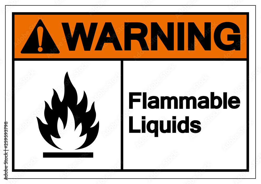 Warning Flammable Liquids Symbol Sign ,Vector Illustration, Isolate On ...
