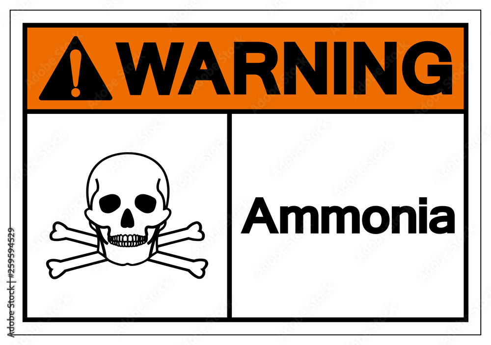 Warning Ammonia Symbol Sign, Vector Illustration, Isolate On White ...