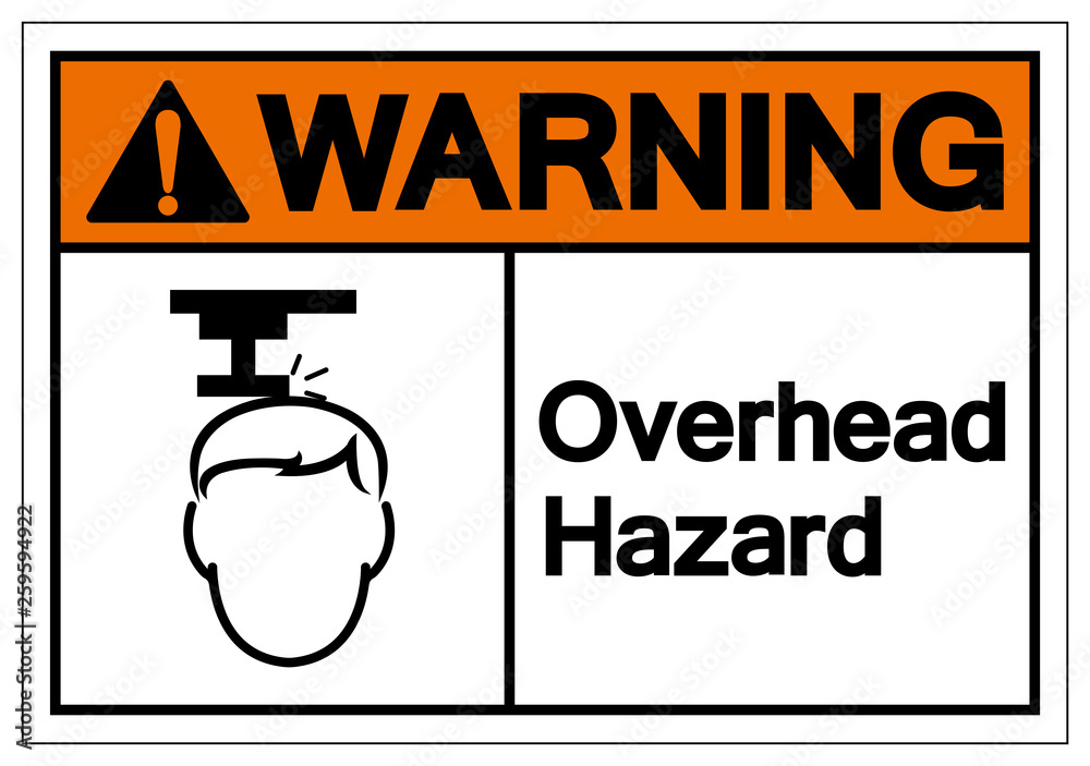 Warning Overhead Hazard Symbol Sign, Vector Illustration, Isolate On ...
