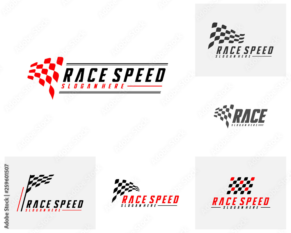 Vektorová grafika „Set of Race flag Design Concepts Icon. Speed Flag ...
