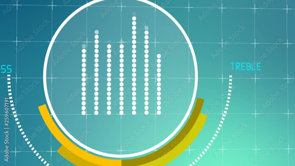 Audio equalizer bars moving. Music control levels. Loopable. Blue. More ...