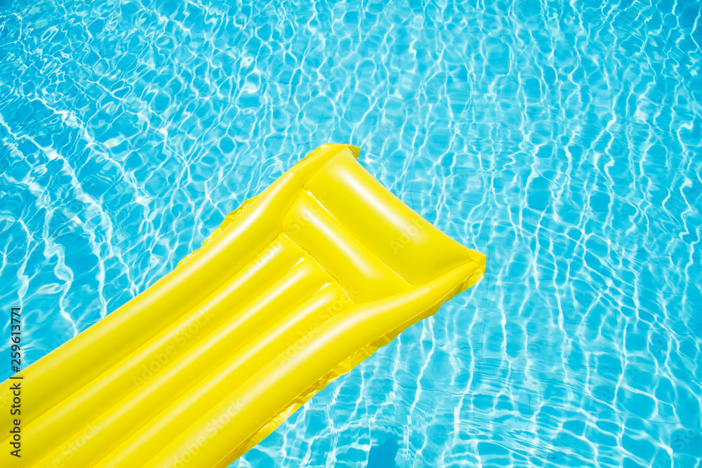 Beach summer holiday background. Inflatable air mattress on swimming ...