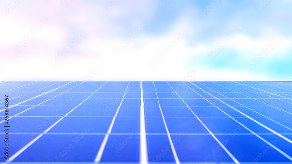 Alternative energy banner. Solar panels are renewable energy ...