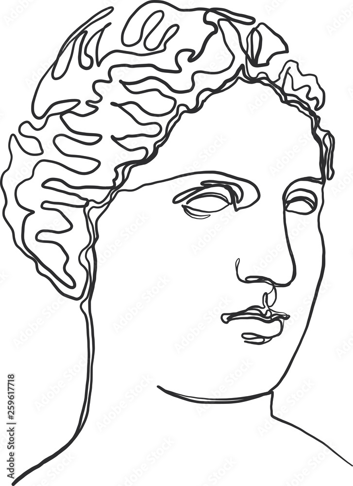 One line Aphrodite drawing sketch greek goddess sculpture Stock Vector ...