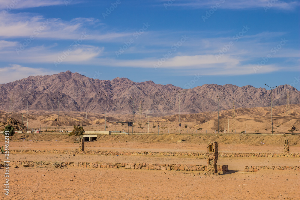 Middle East poor third world country side outdoor desert infrastructure ...