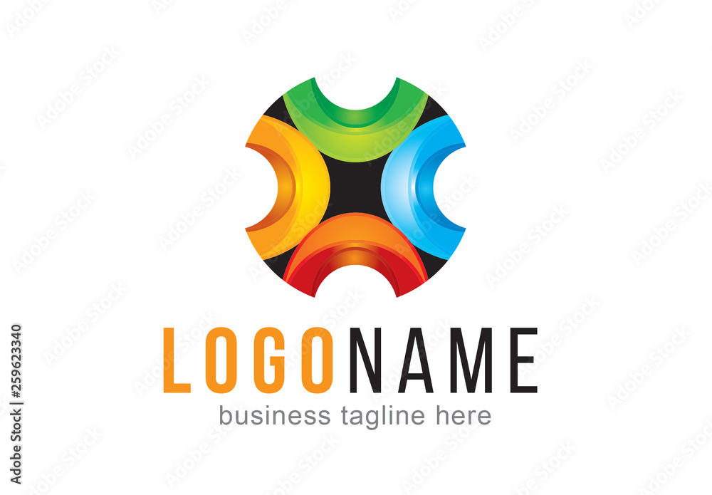 3D Abstract Colorful Logo Layout Stock Template | Adobe Stock