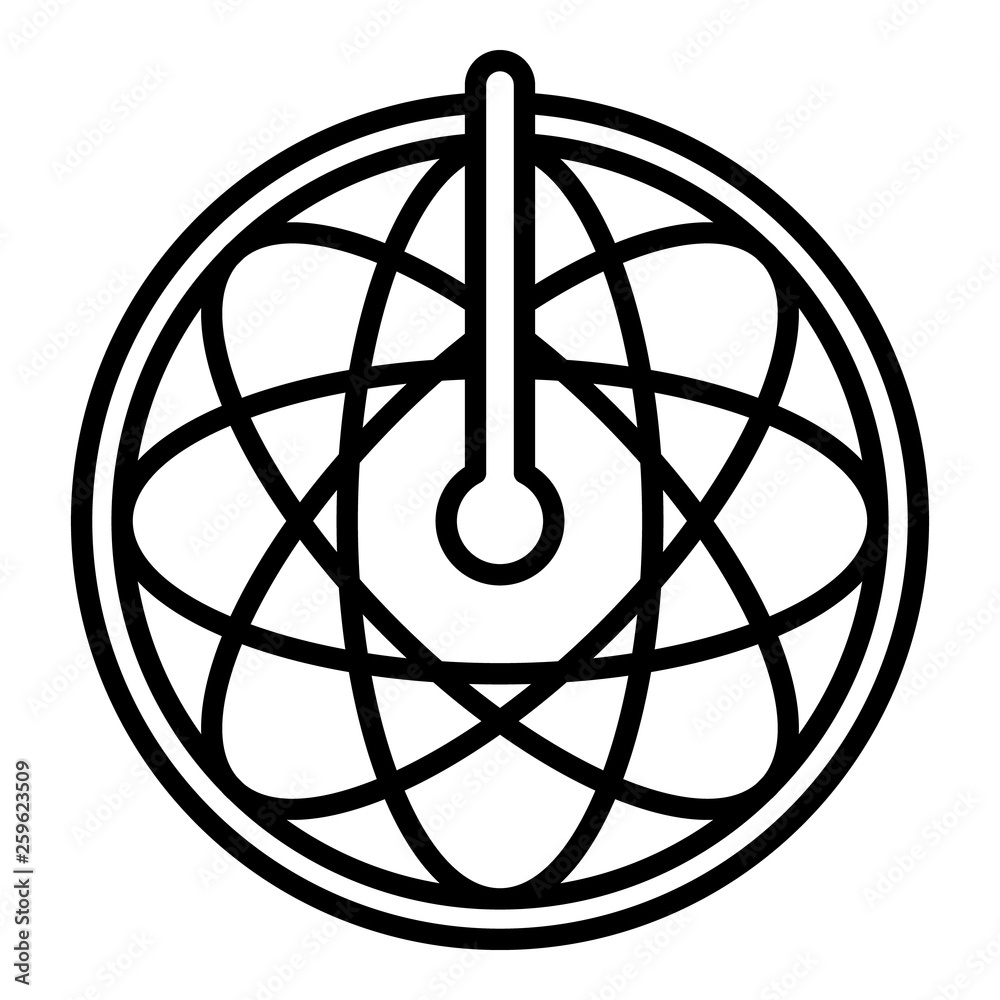 Top view sundial icon. Outline top view sundial vector icon for web ...
