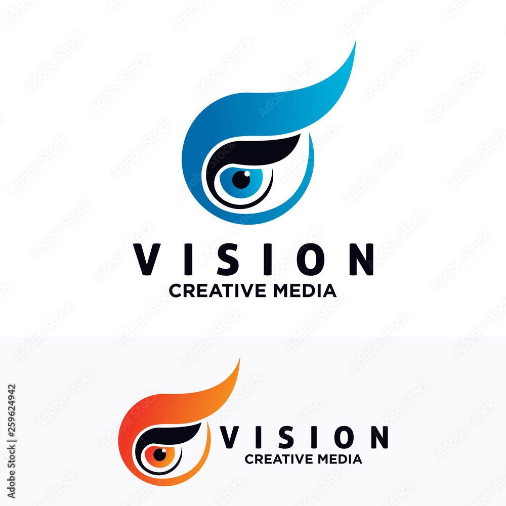 Eye Logo design vector template. Colorful media icon. Vision concept ...