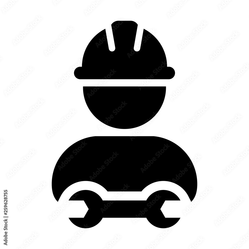Vetor de Manual worker icon vector male construction service person ...