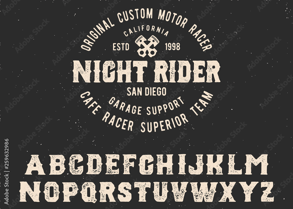 Night Rider. New York. Cafe racer. Hipster style. Print for shirt ...