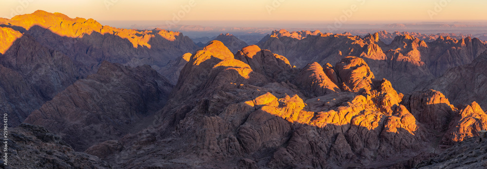 Egypt. Mount Sinai in the morning at sunrise. (Mount Horeb, Gabal Musa ...