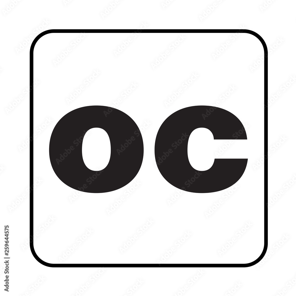 Open captioning sign Stock Illustration | Adobe Stock