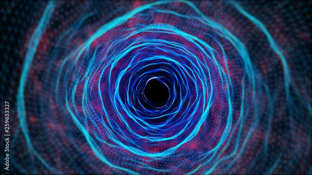 Animation for abstract blue digital data system nodes And the route to ...