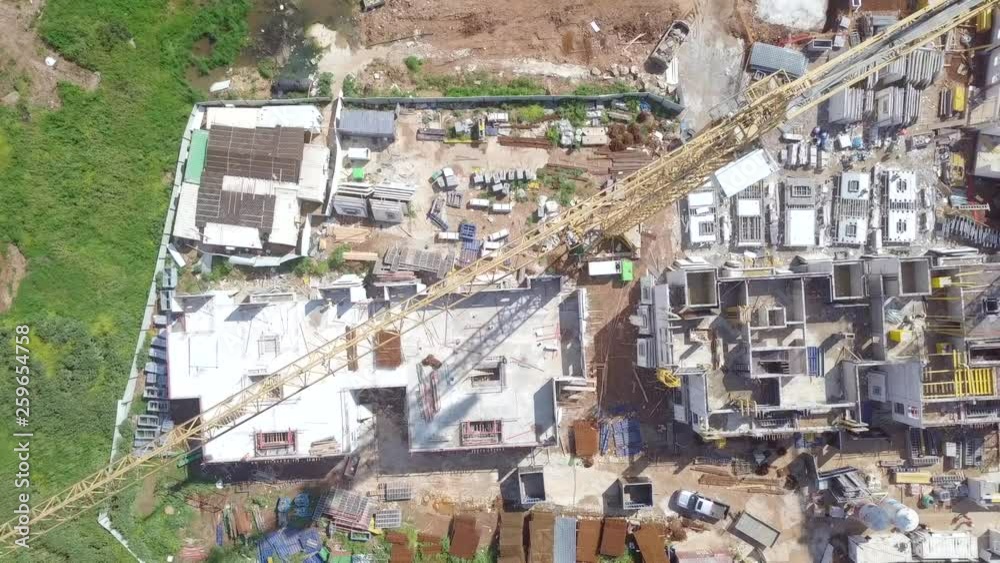 Construction site - Aerial footage of a large Residential compound ...