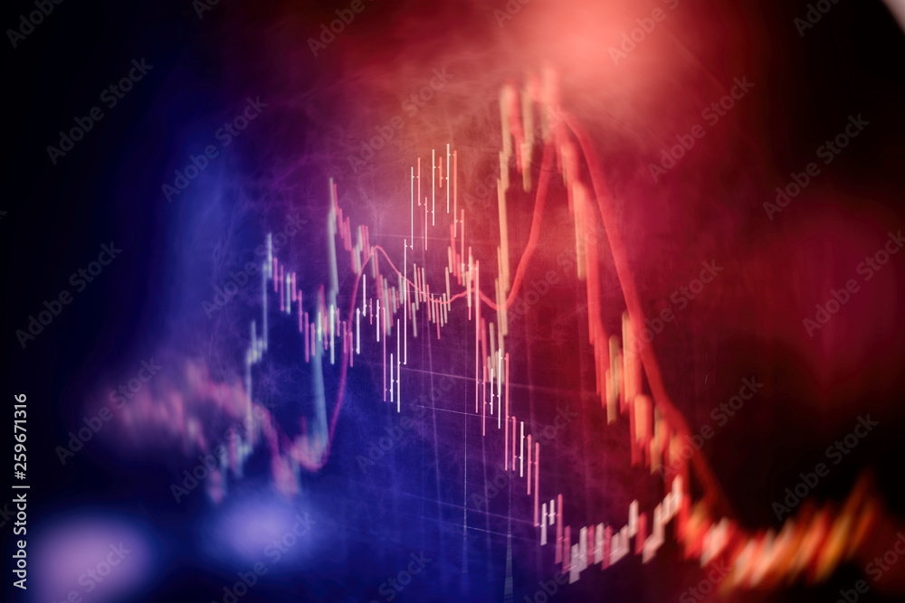 forex trading graph and candlestick chart suitable for financial ...