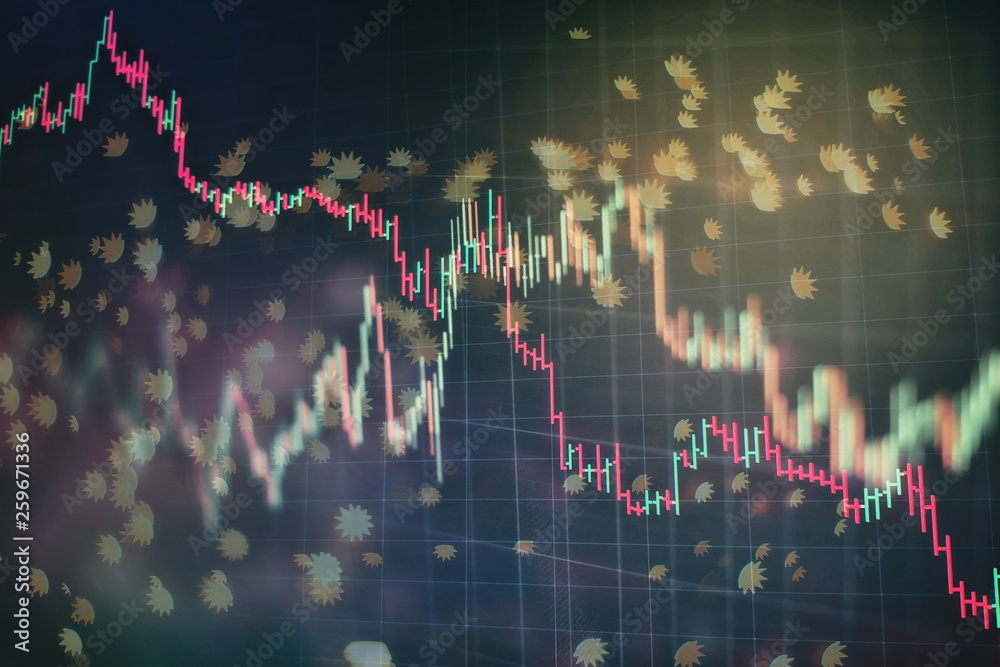 forex trading graph and candlestick chart suitable for financial ...