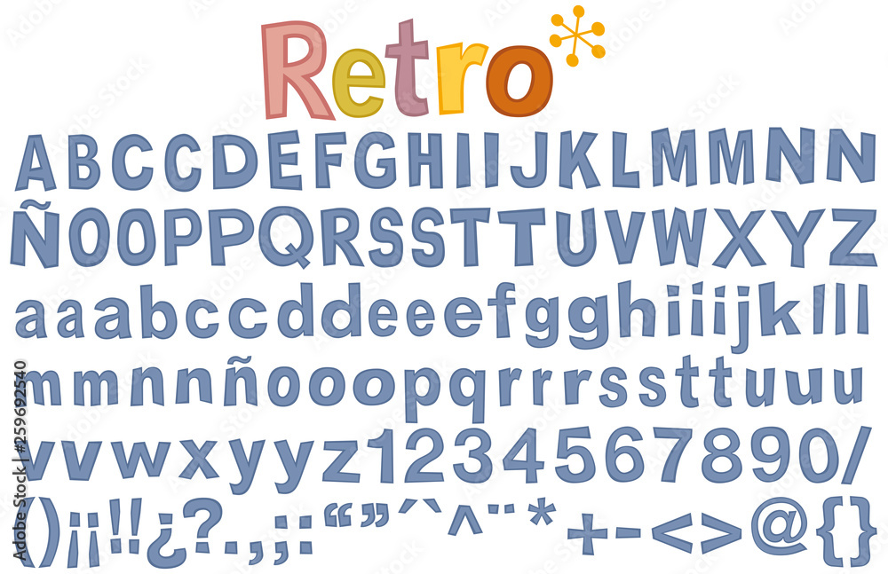 Vektorová grafika „Retro alphabet. Vector alphabet to give a retro look ...