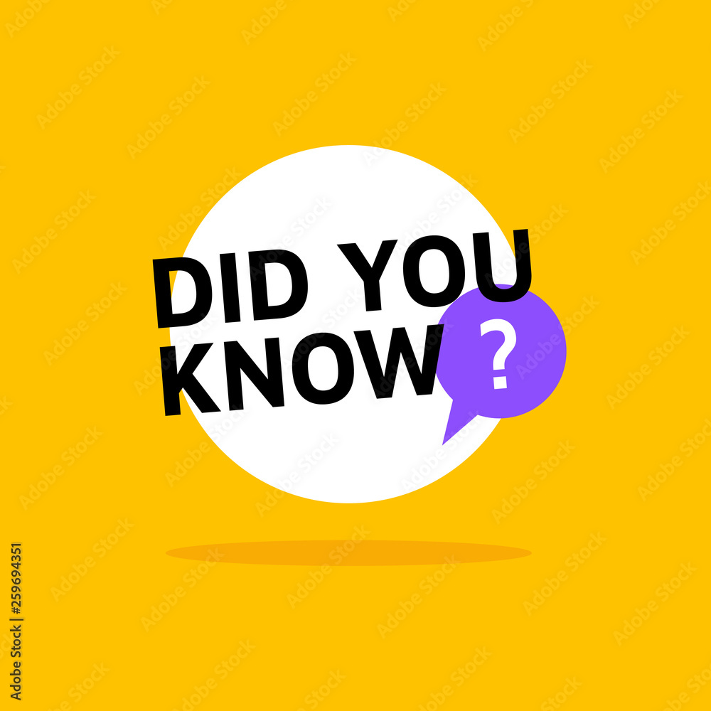 Did you know vector round label design. Circle banner element. White ...