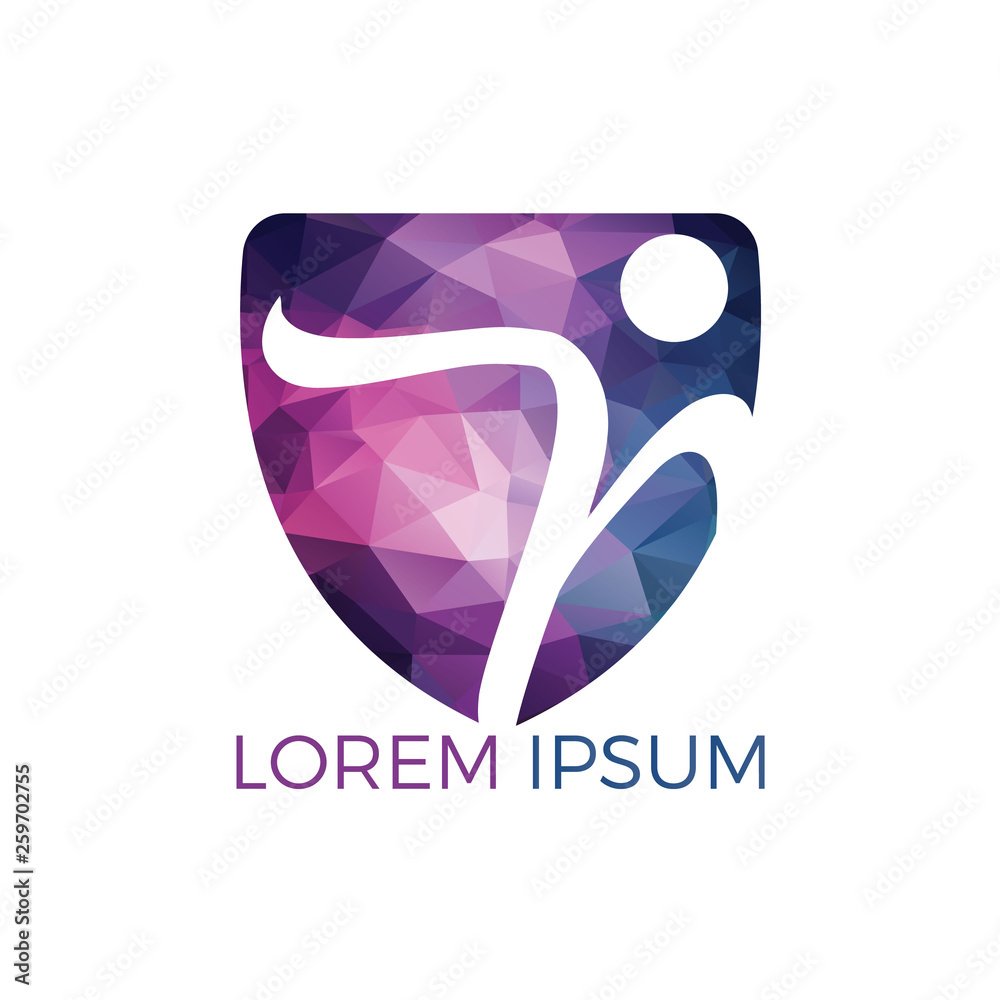 Human character health logo design. Fitness and health abstract logo ...