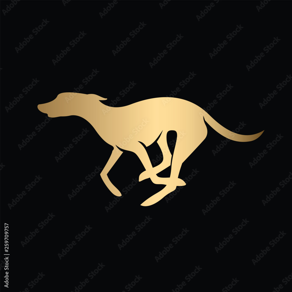 Creative and Minimalist Running and Jumping Whippet Dog Logo Design ...