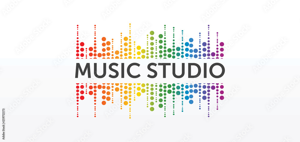 Sound studio logo concept, musical service emblem, equalizer, music ...