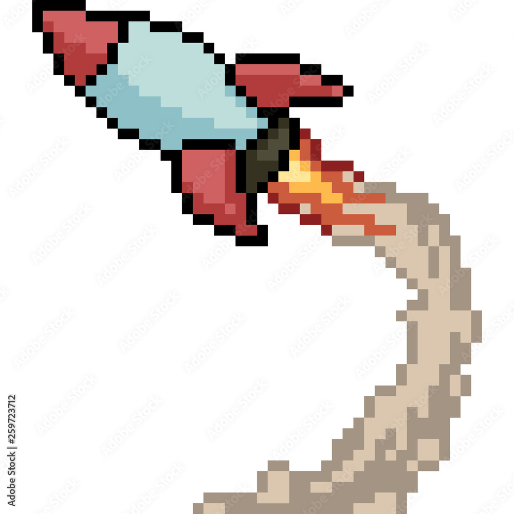 vector pixel art rocket fly vector de Stock | Adobe Stock vector pixel art rocket fly vector de Stock | Adobe Stock