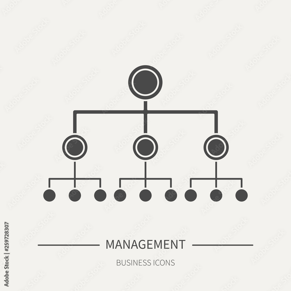 Hierarchy in management - business icon in flat style. Graphic design ...