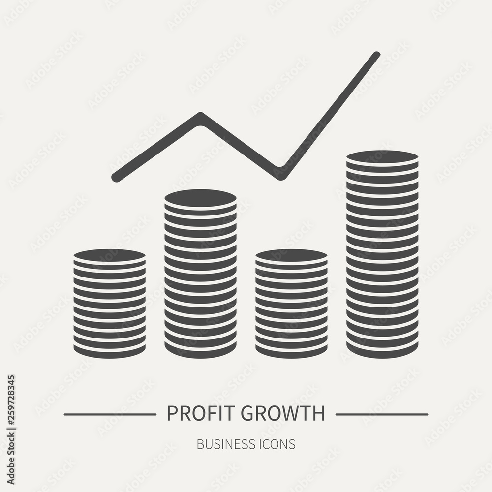 Profit growth - business icon in flat style. Graphic design elements ...